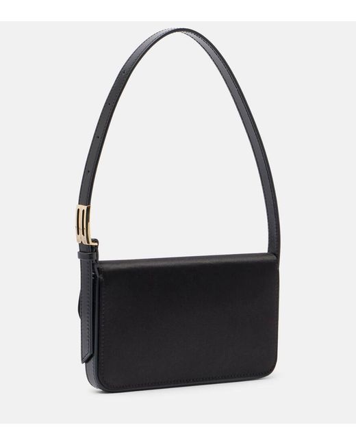 Victoria Beckham Dorian Mini Leather-Trimmed Shoulder Bag in Black | Lyst