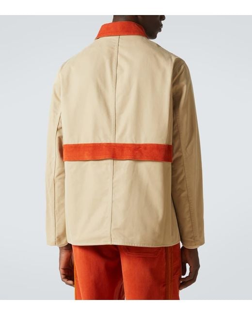 Bode Cotton Twill And Corduroy Jacket in Orange for Men | Lyst