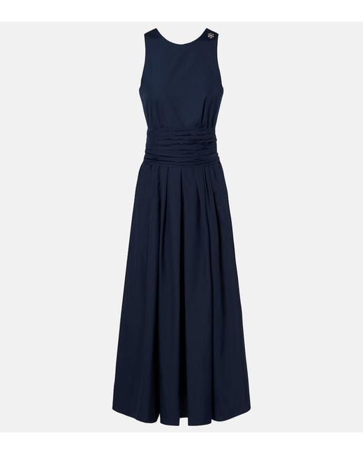 Max Mara Ussita Cotton Poplin Midi Dress in Blue | Lyst