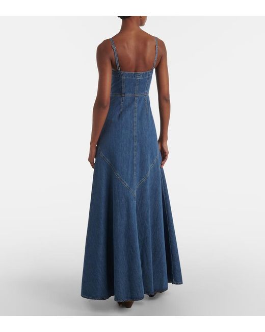 AG Jeans Seville Denim Maxi Dress in Blue | Lyst