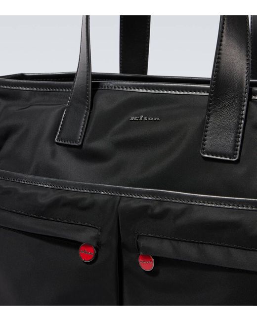 Kiton Leather-Trimmed Tote Bag in Black for Men | Lyst