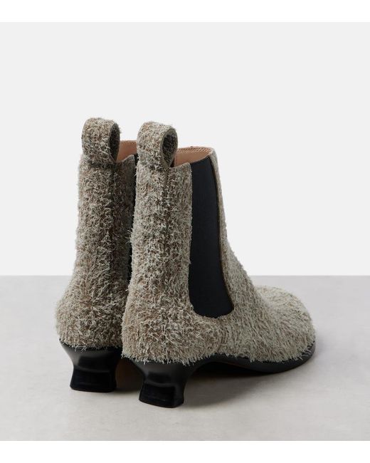 Loewe Campo Chelsea Suede Ankle Boots in Black | Lyst