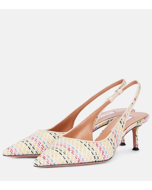 Aquazzura New Purist Sling 50 Slingback Pumps in Pink | Lyst