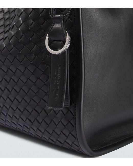 Bottega Veneta Corriere Intrecciato Leather Tote Bag in Black for Men ...