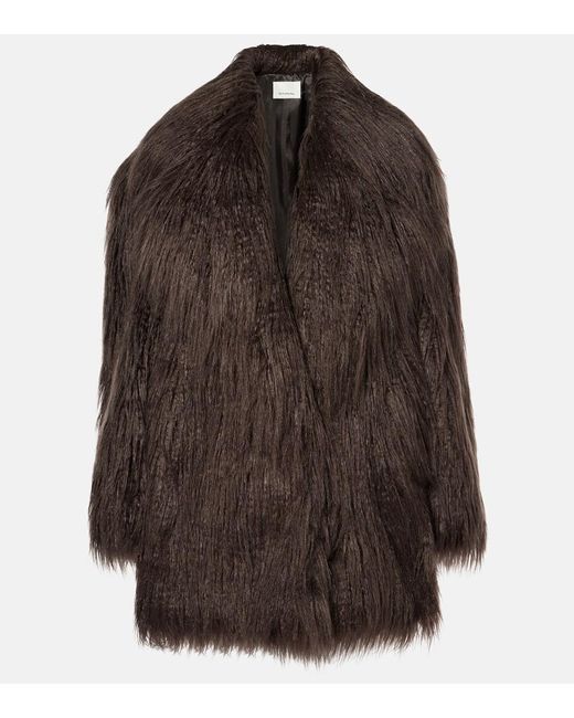 Frankie Shop Miley Faux Fur Coat in Brown | Lyst