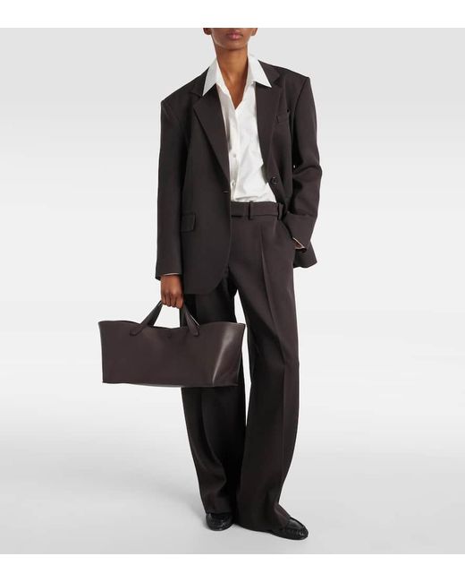 The Row Idaho Large Leather Tote Bag in Brown | Lyst