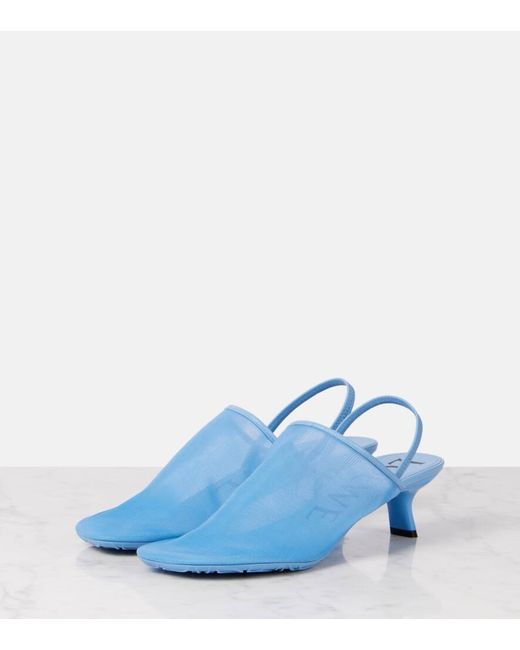 Loewe Petal 45 Mesh Slingback Pumps in Blue | Lyst