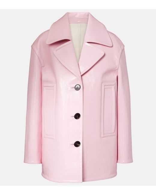 Gucci Patent Leather Jacket in Pink | Lyst