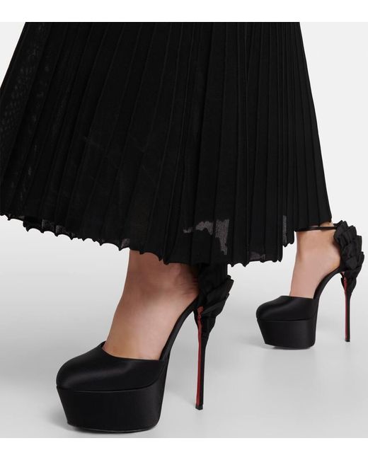 Christian Louboutin Maria Frou Alta Satin Platform Pumps in Black | Lyst