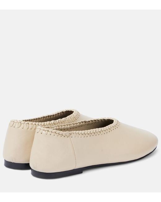 A.Emery Park Embroidered Leather Ballet Flats in Natural | Lyst