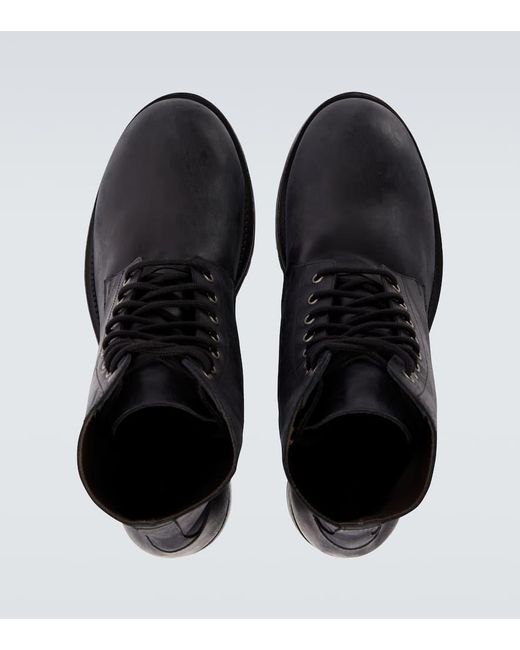The Row Leather Combat Boots in Black for Men | Lyst