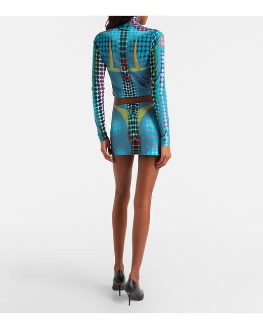 Jean Paul Gaultier Re-Edition Printed Miniskirt in Blue | Lyst UK