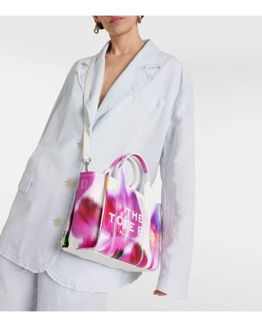 Marc Jacobs Future Floral Small Leather Tote Bag in Pink | Lyst