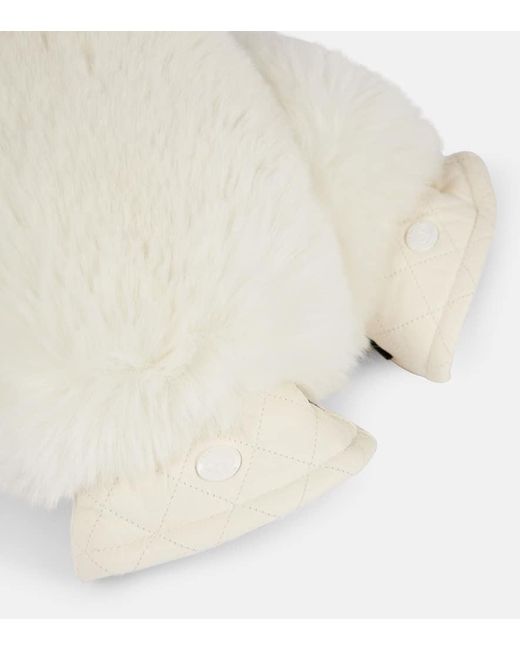 Goldbergh Hill Faux Fur-Trimmed Leather Ski Mittens in White | Lyst UK