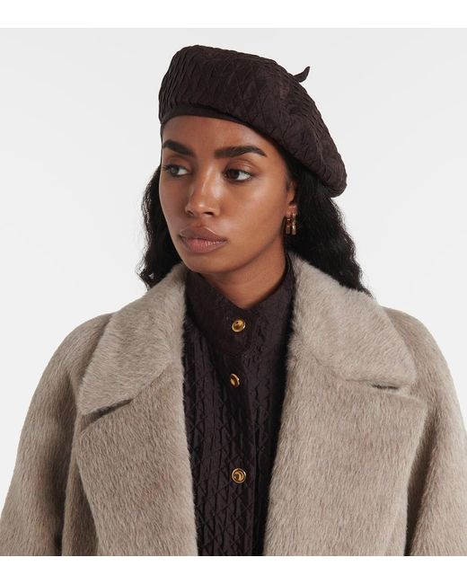 Loro Piana Anna Silk Beret in Brown | Lyst