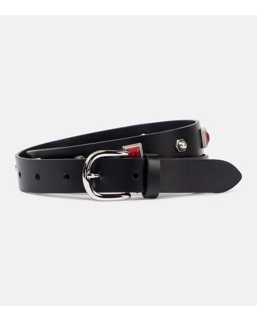 Isabel Marant Zap Studded Leather Belt in Black | Lyst UK