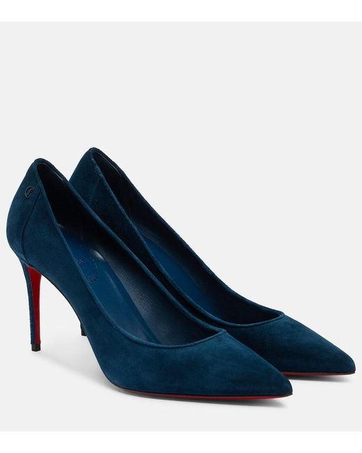 Christian Louboutin Sporty Kate 85 Suede Pumps in Blue | Lyst UK