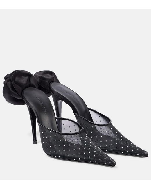 Magda Butrym Crystal-Embellished Mesh Pumps in Black | Lyst