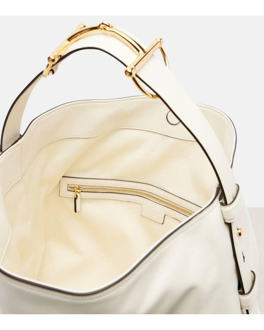 Gucci Beatrix Large Leather Shoulder Bag in Natural | Lyst UK