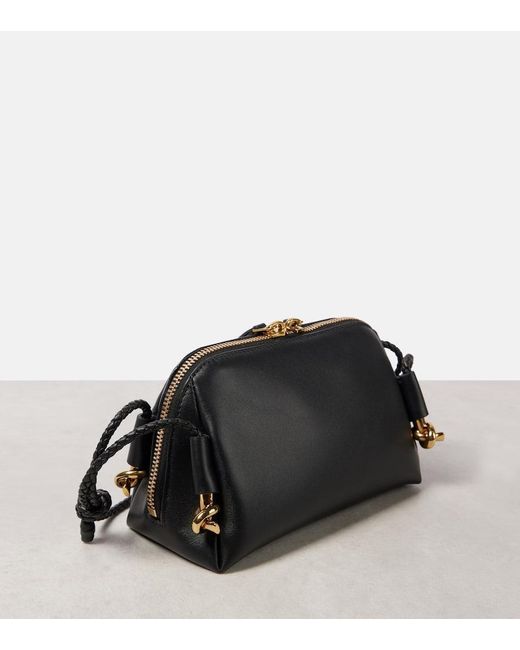 Bottega Veneta Concert Knot Mini Leather Pouch in Black | Lyst