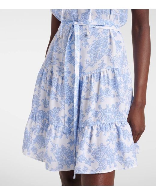 Heidi Klein Paisley Tiered Minidress in Blue | Lyst