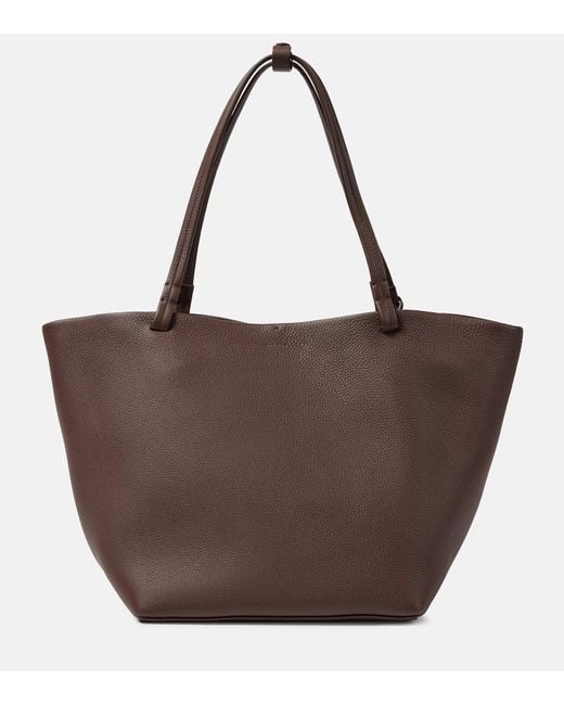 The Row Park Three Leather Tote Bag in Brown | Lyst