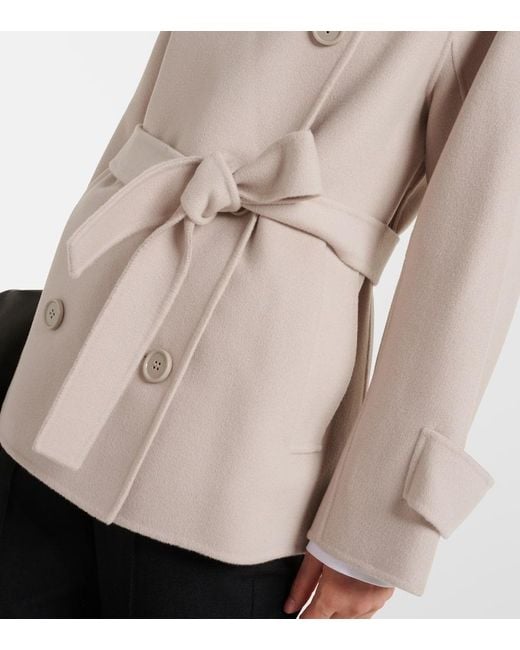 Max Mara Louis Virgin Wool Trench Coat in Gray | Lyst