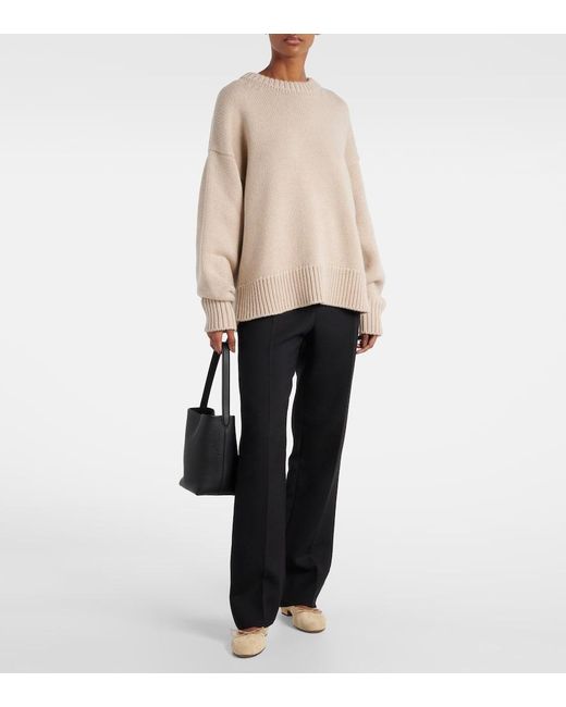 The Row Awar Suede Ballet Flats in Natural | Lyst