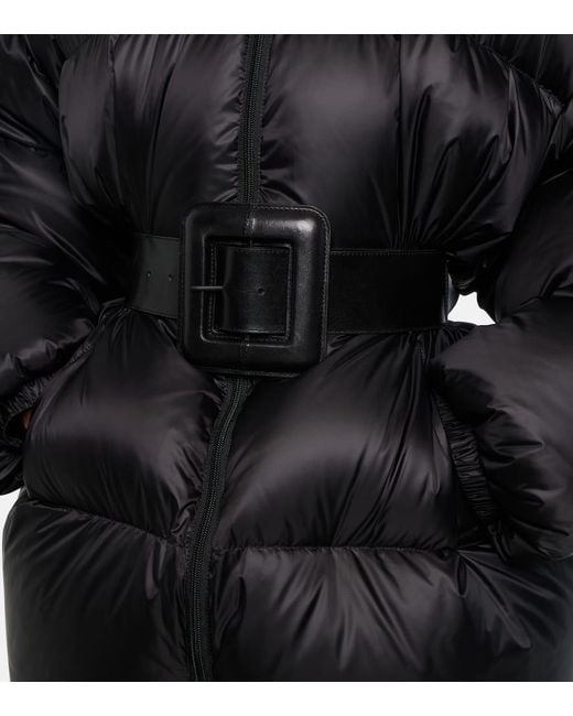 Balenciaga Hourglass Belted Down Jacket in Black | Lyst UK