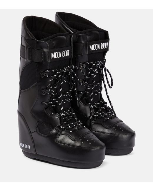 Moon Boot Sneaker High Snow Boots in Black | Lyst