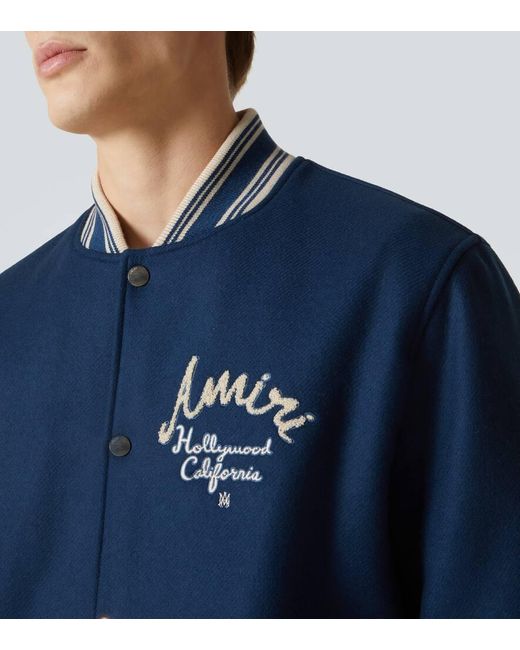 Amiri Hollywood Wool-blend Varsity Jacket in Blue for Men | Lyst