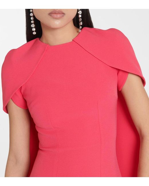 Safiyaa Ginkgo Caped Gown in Red | Lyst UK