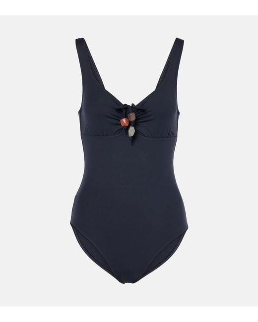 Eres Moon Beaded Swimsuit in Blue | Lyst