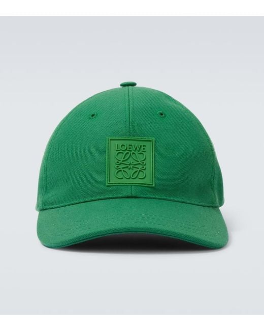 Loewe Anagram Canvas Baseball Cap in Green for Men | Lyst UK