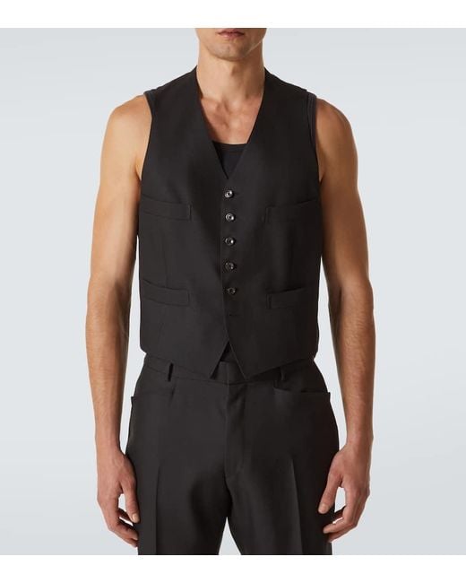 Tom Ford Wool And Silk Vest in Black for Men | Lyst
