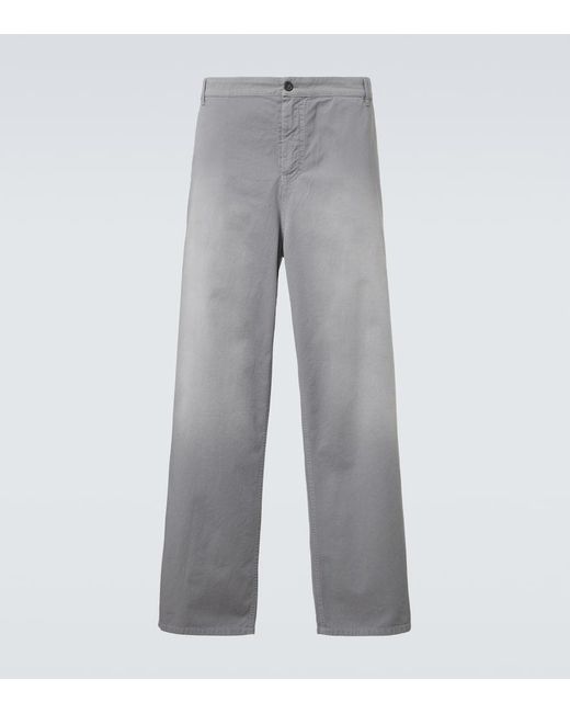 Miu Miu Cotton Twill Wide-Leg Pants in Grey for Men | Lyst UK