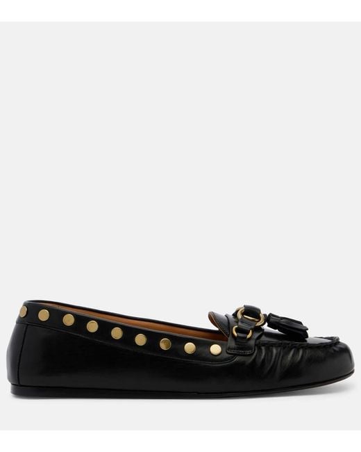Isabel Marant Faxel Studded Leather Loafers in Black | Lyst UK