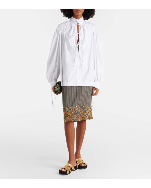 Dries Van Noten Metallic Leather And Suede Slides in Black | Lyst UK