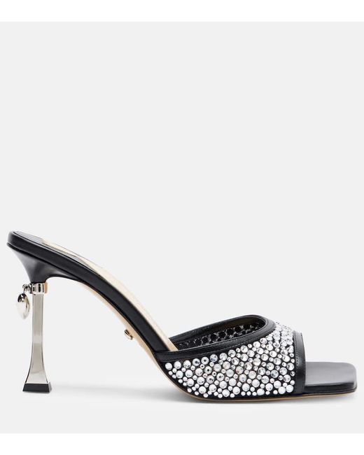 Mach & Mach Puffy Heart Ring 95 Leather Mules in Metallic | Lyst