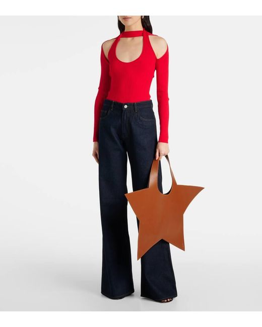 Coperni Star Leather Tote Bag in Brown | Lyst