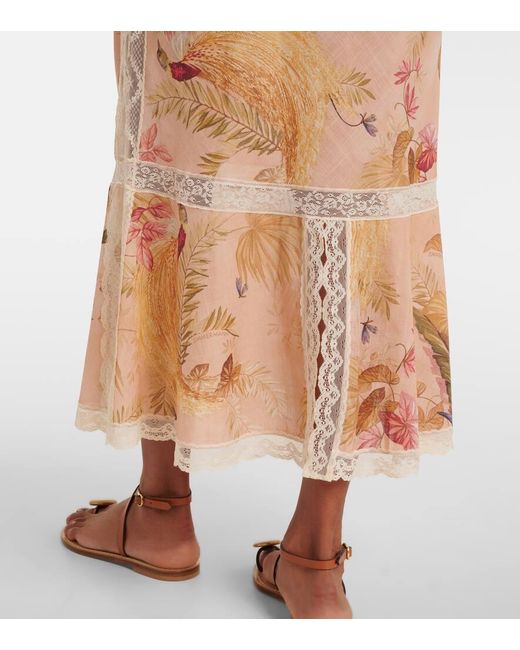 Zimmermann Ascension Floral Cotton Midi Dress in Natural | Lyst