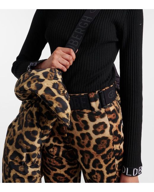 Goldbergh Pantera Leopard-Print Down Ski Jacket in Black | Lyst