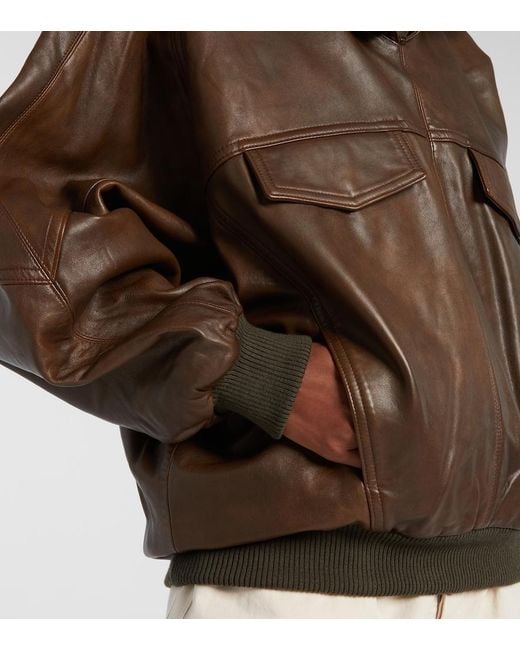 Isabel Marant Dorry Oversized Leather Jacket in Brown | Lyst
