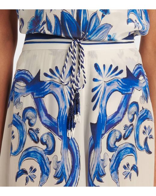 FARM Rio Garden Tiles Wide-leg Pants in Blue | Lyst