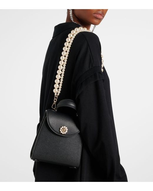 Simone Rocha Valentine Mini Leather Shoulder Bag in Black | Lyst