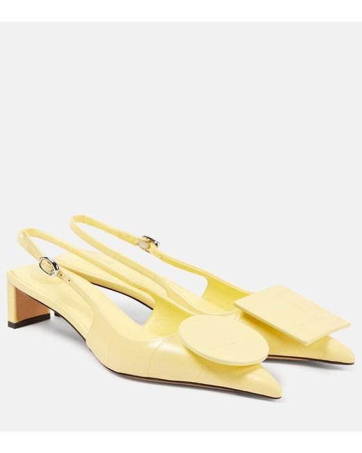 Jacquemus Les Slingbacks Duelo 40 Leather Pumps in Yellow | Lyst UK