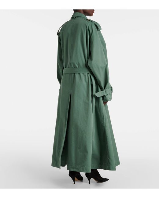 The Row Domeka Oversized Cotton Trench Coat in Green | Lyst UK