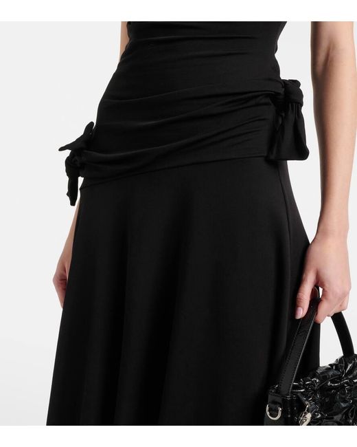 Acne Studios Enouk Asymmetric Draped Midi Dress in Black | Lyst