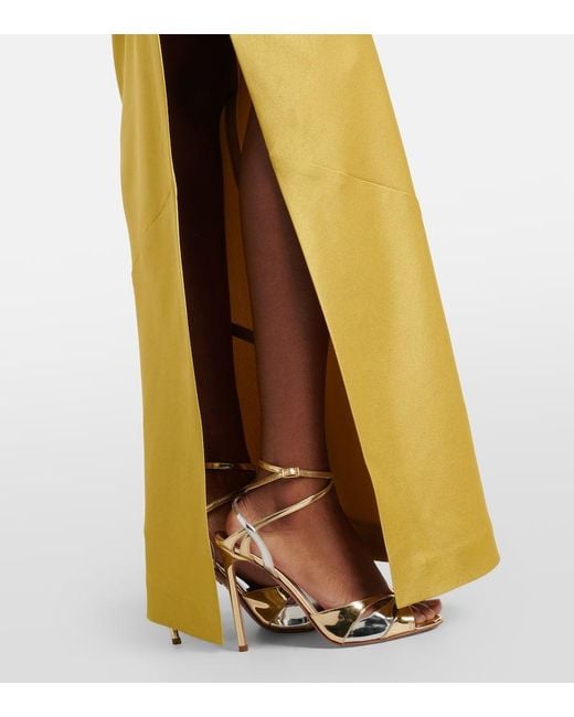Alex Perry Draped One-Shoulder Satin Crepe Gown in Green | Lyst UK