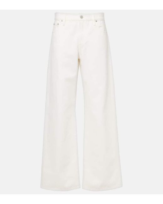 Ralph Lauren Mid-Rise Wide-Leg Jeans in White | Lyst